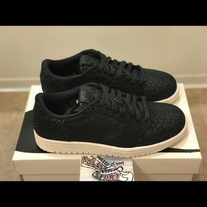 Jordan | Shoes | New Nike Air Jordan Low Leather Python Black | Poshmark